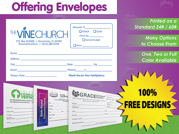 offering envelope printing, customized offering envelope